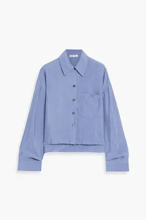 ALEX MILL Gemma Cropped Cupro-blend Poplin Shirt - Lavender