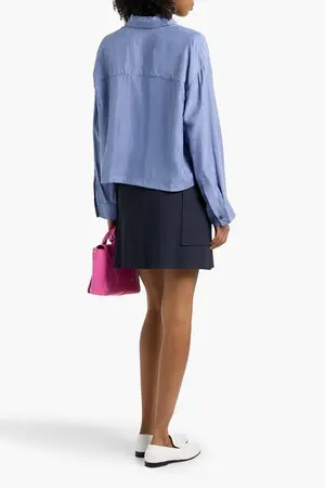 ALEX MILL Gemma Cropped Cupro-blend Poplin Shirt - Lavender