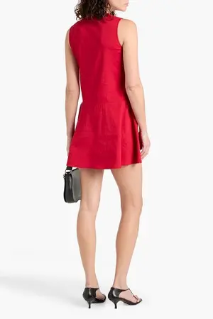Theory Flared Linen-blend Mini Dress