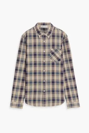 ALEX MILL Mill Checked Cottonflannel Shirt - Beige