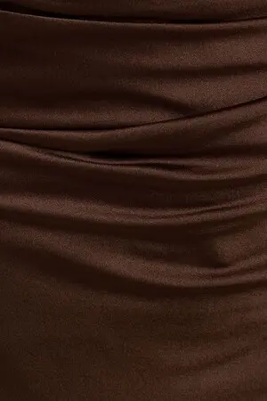 THE SEI One-sleeve Cutout Silk-satin Maxi Dress
