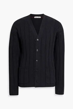 ALEX MILL James Ribbed Cotton And Linen-blend Cardigan - Navy