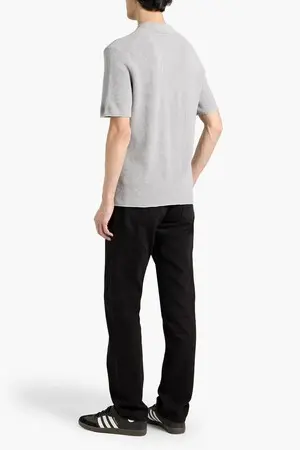 ALEX MILL Jayce Ribbed Cotton And Linenblend Polo Shirt - Light Gray