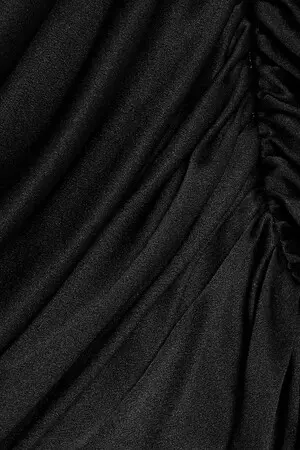 THE SEI One-shoulder Draped Silk-satin Mini Dress - Black