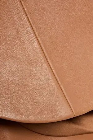 THE SEI Leather Mini Skirt - Camel