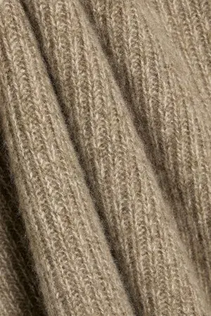 ALEX MILL Jordan Marled Ribbed Cashmere Sweater - Mushroom