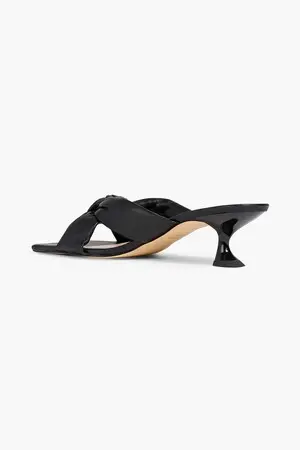 STUART WEITZMAN Playa 50 Knotted Padded Leather Mules - Black