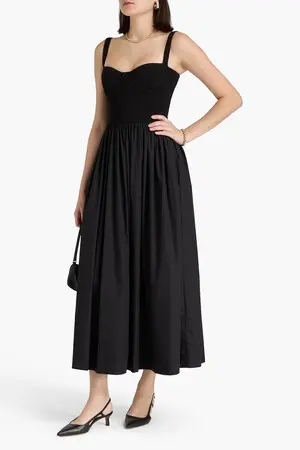 ESSE STUDIOS Poplin And Stretch-knit Maxi Dress