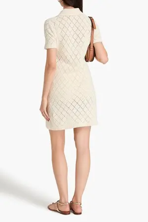 Zimmermann Pointelle-knit Mini Shirt Dress