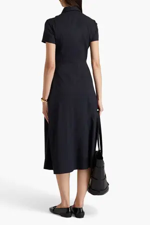 Theory Linen-blend Midi Shirt Dress - Charcoal