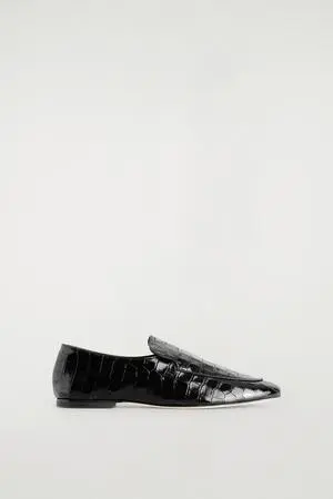Cos Croc-effect Leather Loafers