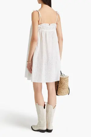 GANNI Ruffled Broderie Anglaise Cotton Coverup