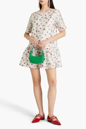 GANNI Embroidered Organza Mini Dress