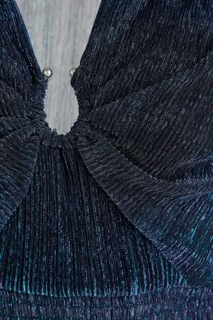Maje Tiered Lamé Midi Dress