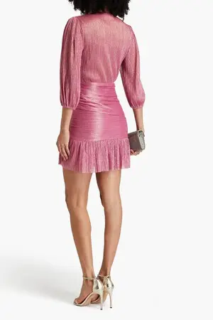 Maje Embellished Lamé Mini Dress