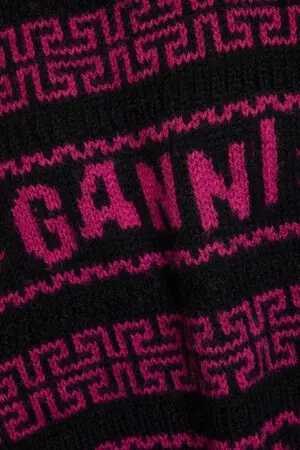 GANNI Jacquard-knit Wool Sweater