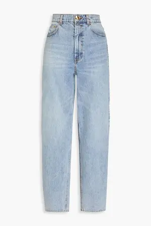 Zimmermann Distressed High-rise Barrel-leg Jeans