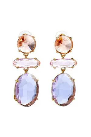 KENNETH JAY LANE Tri-shape Drop Pierced Earrings - Pink