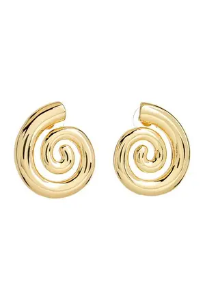 KENNETH JAY LANE Swirl Pierced Earrings - Gold