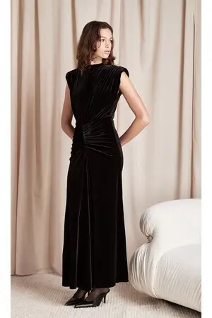 Saylor Nikita Velvet Maxi Dress With Lace