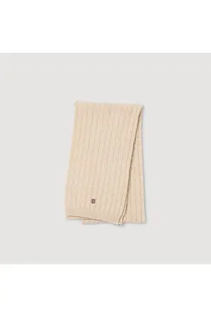 Sandro Wool And Cashmere Scarf - Beige