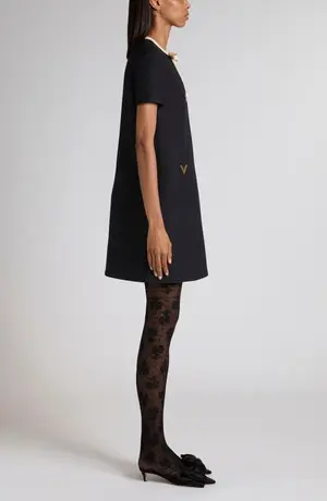 Valentino Garavani V-detail Crepe Couture Minidress