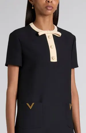 Valentino Garavani V-detail Crepe Couture Minidress
