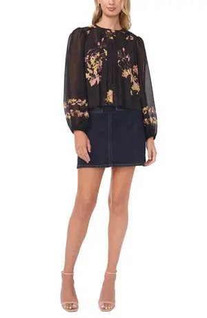 Vince Camuto Floral Pleat Front Top
