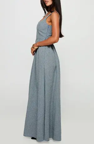Princess Polly Cartmel Check Maxi Dress - Navy