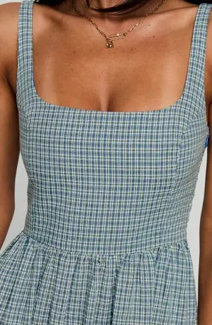 Princess Polly Cartmel Check Maxi Dress - Navy