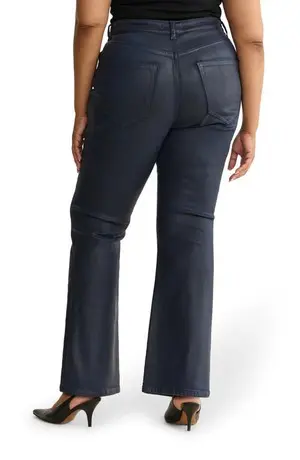 Warp + Weft Nao Coated High-waist Bootcut Jeans - Coated Shallows