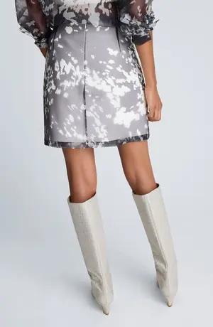 KENNETH COLE Printed Organza Miniskirt