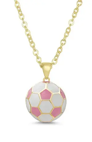 LILY NILY 3d Soccer Ball Pendant Necklace - Pink