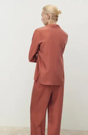 Mango Silk Pajama Shirt - Burnt Orange