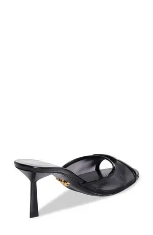 Prada Triangle Logo Mesh Slide Sandal - Nero