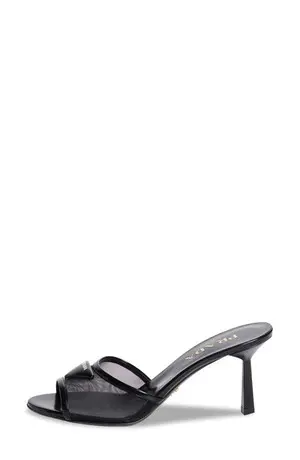 Prada Triangle Logo Mesh Slide Sandal - Nero