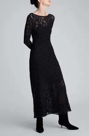 KENNETH COLE Lace Long Sleeve Maxi Dress