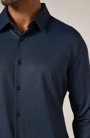 7 Diamonds Granger Wrinkle Resistant Performance Button-up Shirt - Midnight