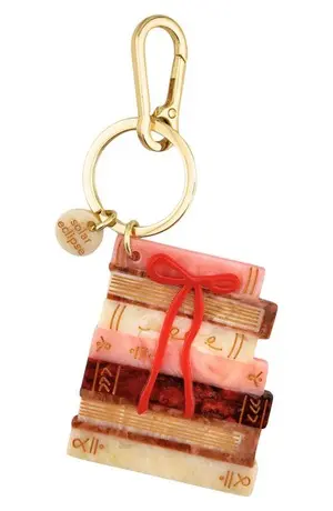 SOLAR ECLIPSE Hand-painted Bookstack Bag Charm - Pink