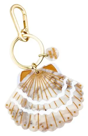 SOLAR ECLIPSE Hand-painted Seashell Key Chain Bag Charm - Golden Sand