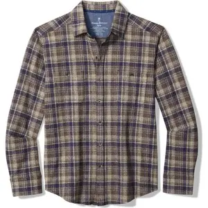 Tommy Bahama Fireside Tahoe Plaid Flannel Button-up Shirt - Abbey Stone