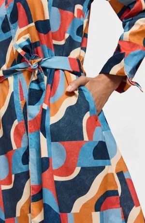 Foxcroft Agnes Print Corduroy Long Sleeve Dress