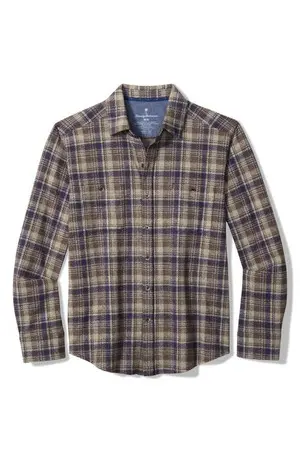 Tommy Bahama Fireside Tahoe Plaid Flannel Button-up Shirt - Abbey Stone