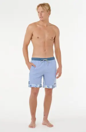 Rip Curl Tie Waist Swim Trunks - Spray Blue
