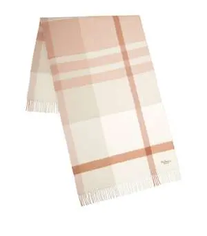 Mulberry Wool Check Scarf - Brown