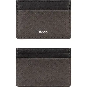 Hugo Zair Bonded Leather Card Holder - Dark Brown