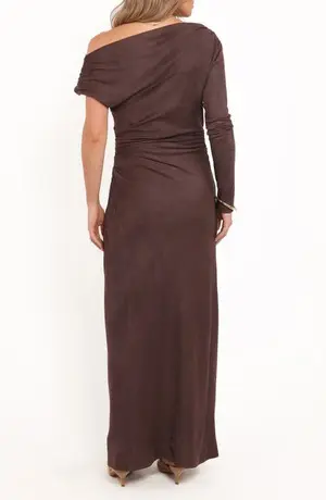 PETAL & PUP Olympia Off-the-shoulder Long-sleeve Dress