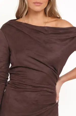PETAL & PUP Olympia Off-the-shoulder Long-sleeve Dress