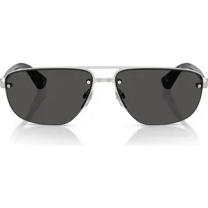Burberry Oversize Irregular Sunglasses - Silver/dark Grey