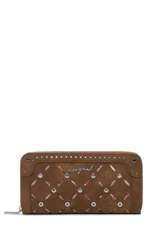 Desigual Long Faux Leather Wallet - Camel